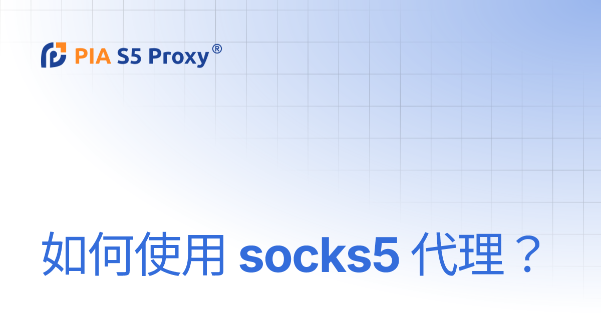 如何使用 socks5 代理？ | 繁體中文 | PIA S5 Proxy