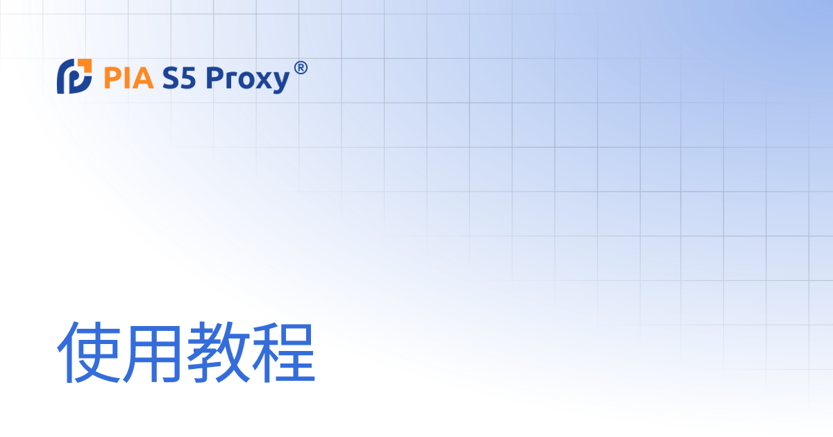 使用教程 | PIA S5 Proxy