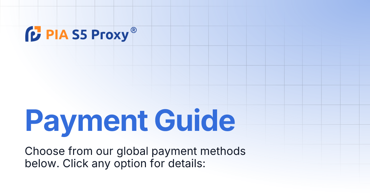 Payment Guide | PIA S5 Proxy